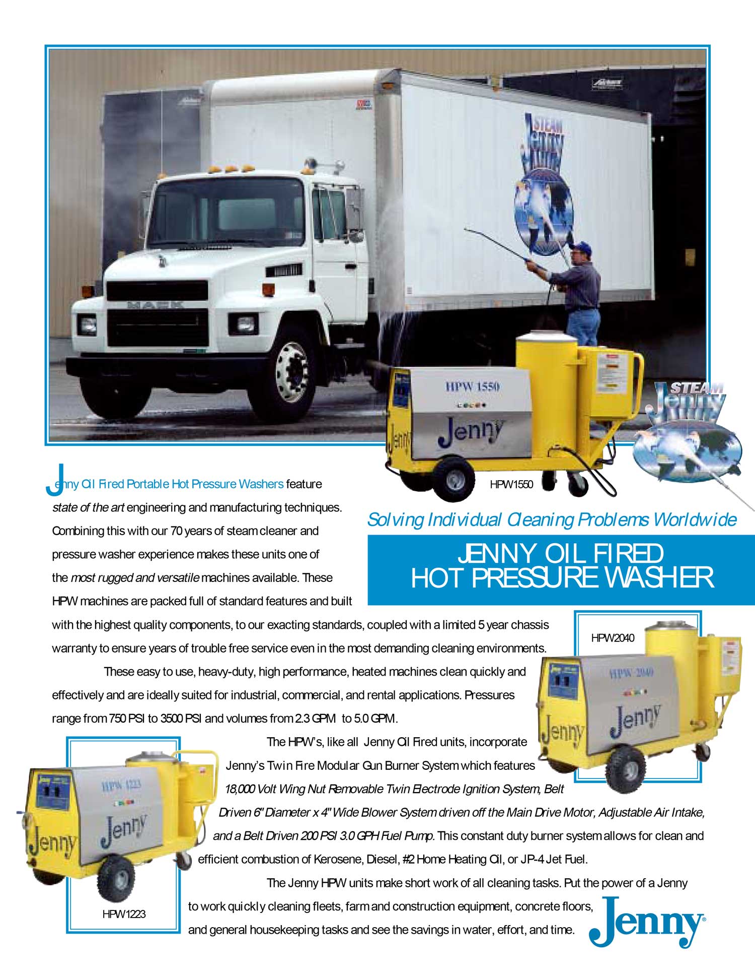 Steam Jenny Hot Water Pressure Washer 1550-C - Mr. Hard Water